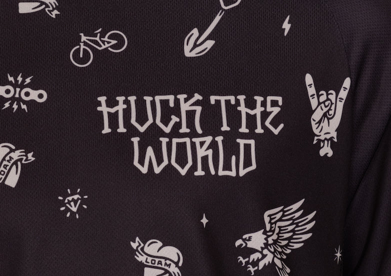 Huck The World Black Panther Long Sleeve Jersey in Black